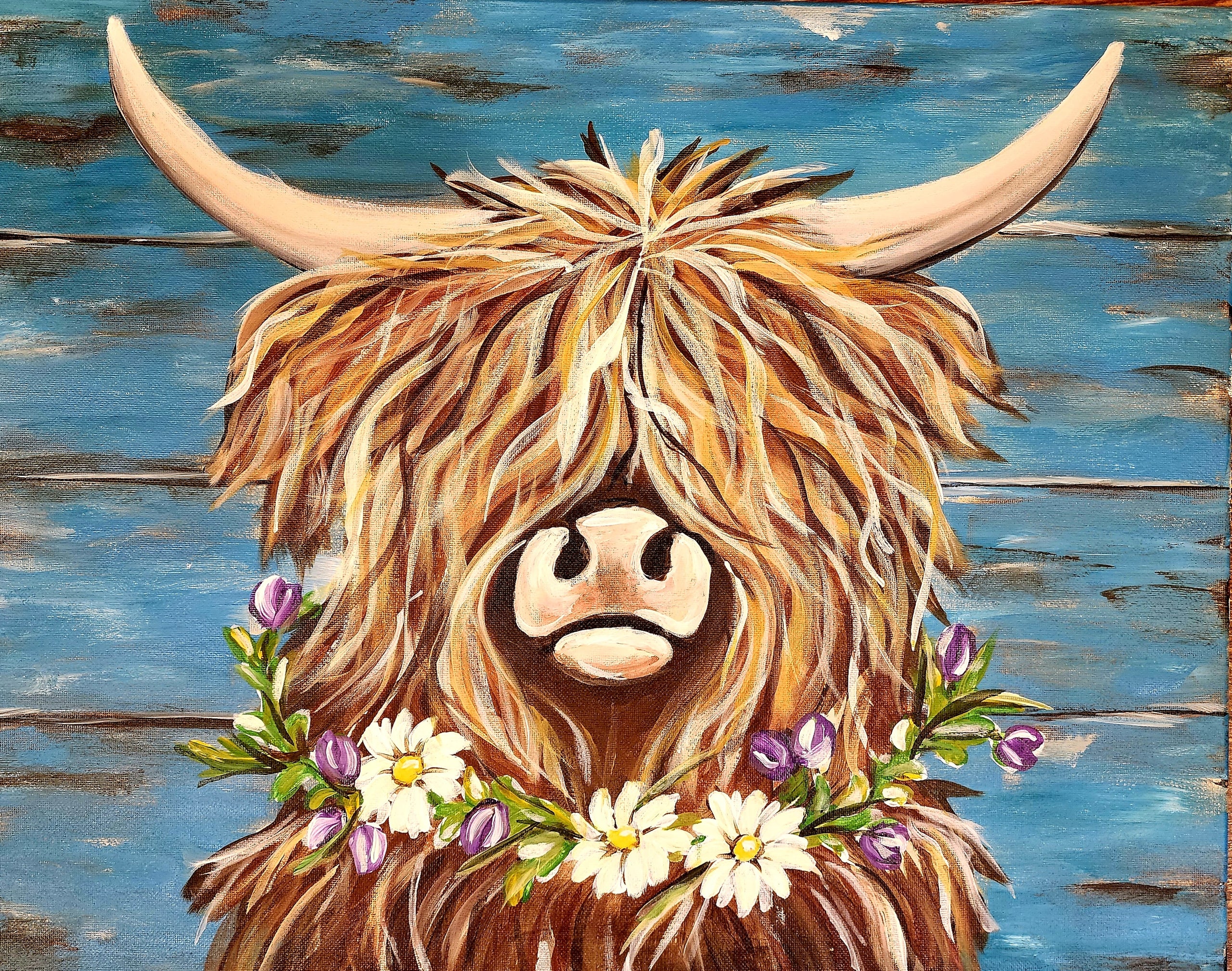 Highland Cow in Bloom | Crave4Art